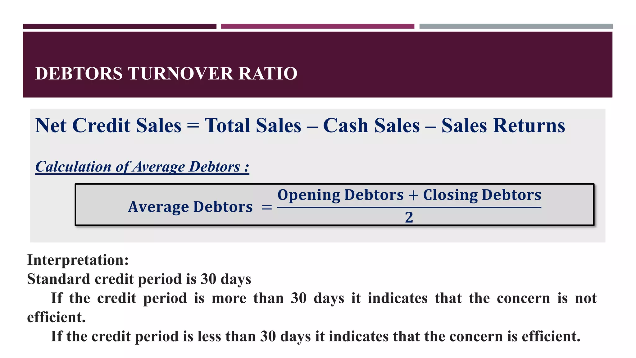 Ratio Analysis - Debtors Turnover Ratio | PPTX
