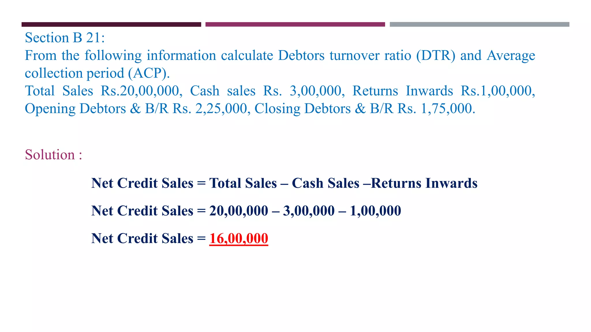 Ratio analysis - DTR Solved Exercises | PPTX Ratio analysis - DTR Solved Exercises | PPTX