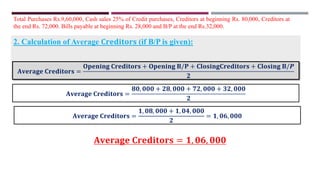 Ratio Analysis - Creditors Turnover Ratio | PPTX