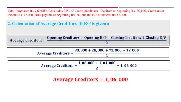 Ratio Analysis - Creditors Turnover Ratio | PPTX