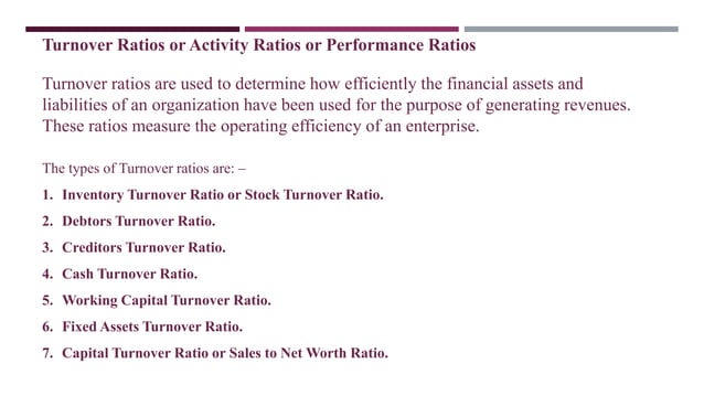 Ratio Analysis - Creditors Turnover Ratio | PPTX