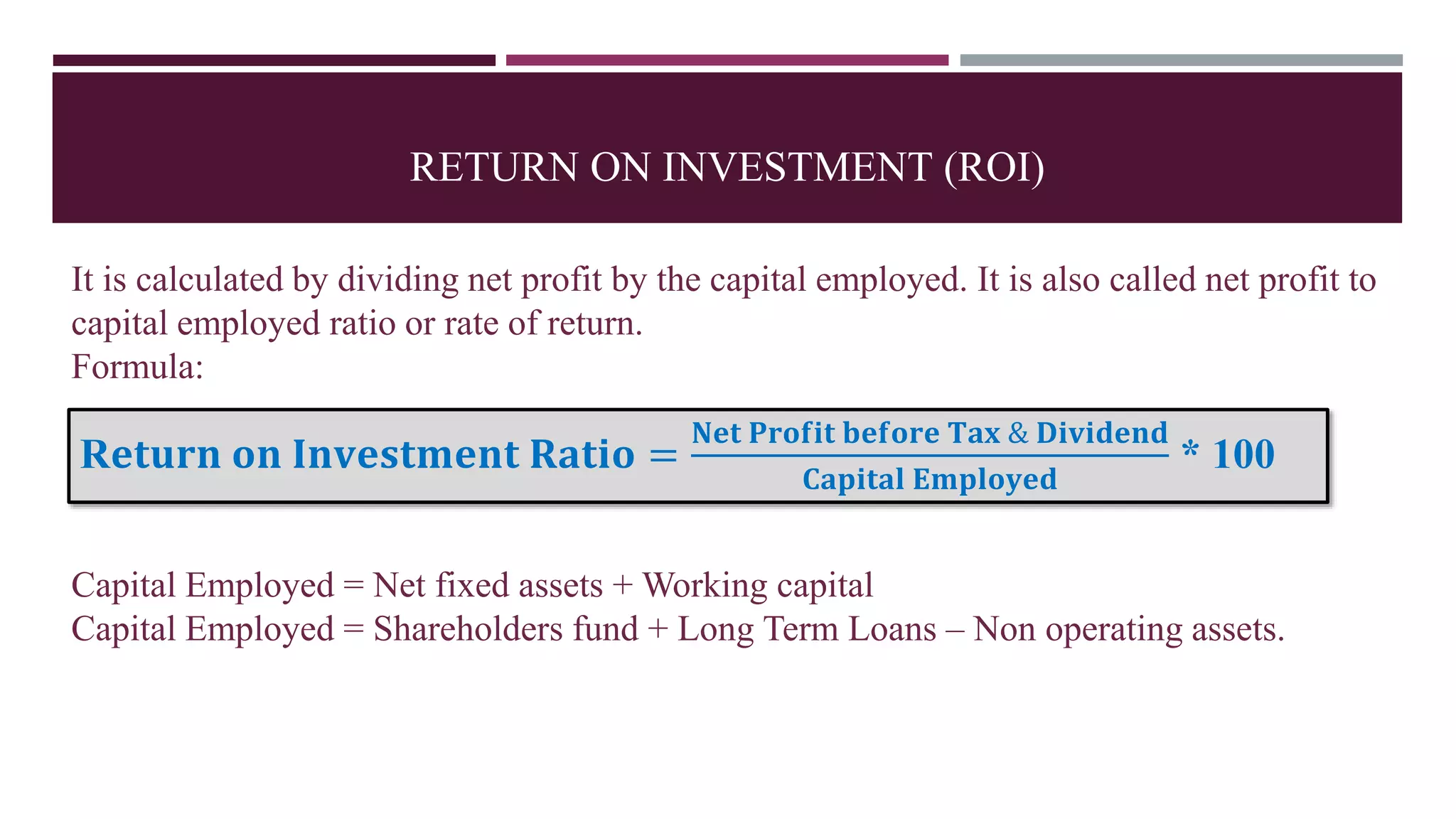 Rate of Return ratios | PPTX