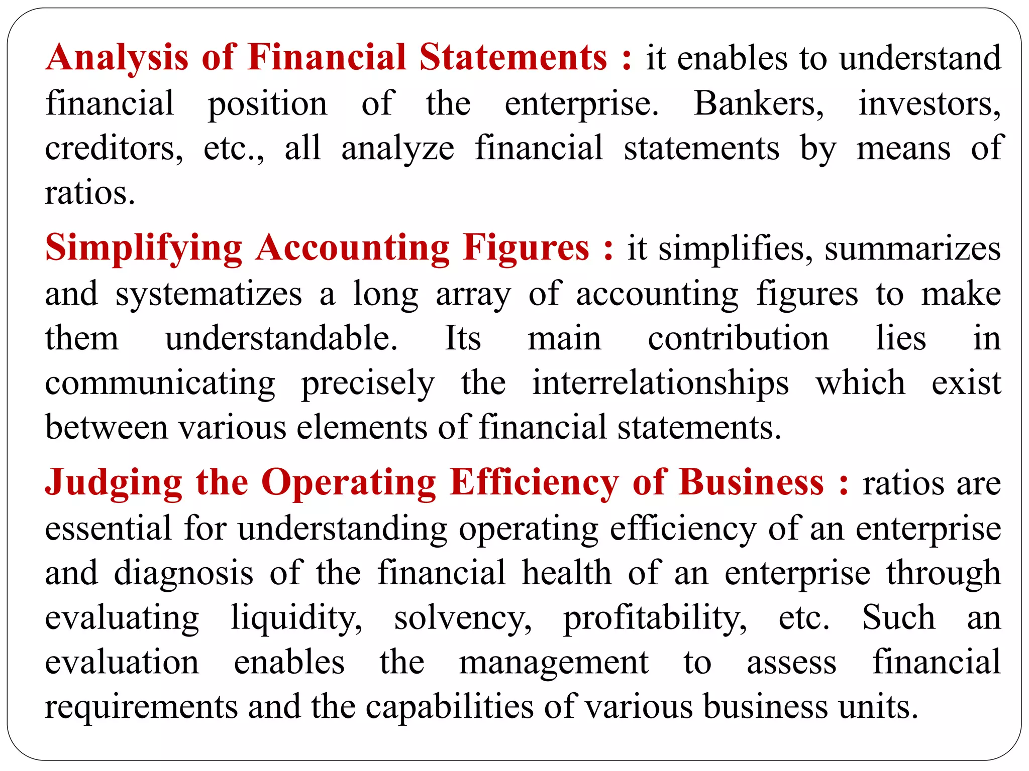 Ratio analysis advantages and limitations (Complete Chapter) | PPTX