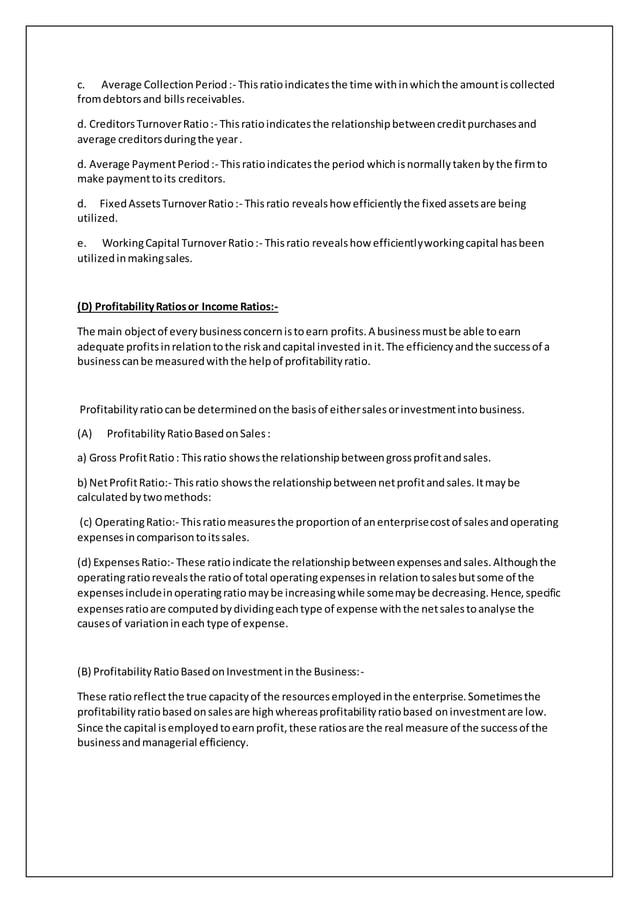 Ratio analysis case study | DOCX | Stocks and Bonds | Personal Investing