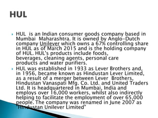 Ratio analysis of HUL and P&G | PPT