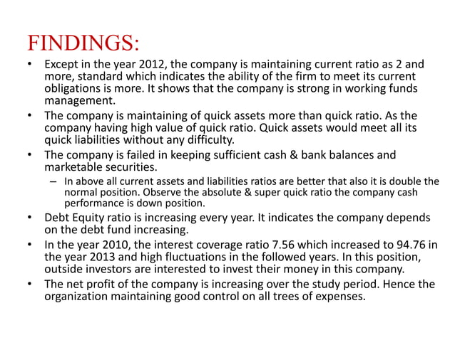 Ratio analysis project presentation | PPTX | Stocks and Bonds ...