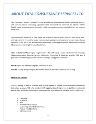 Ratio analysis tcs | PDF
