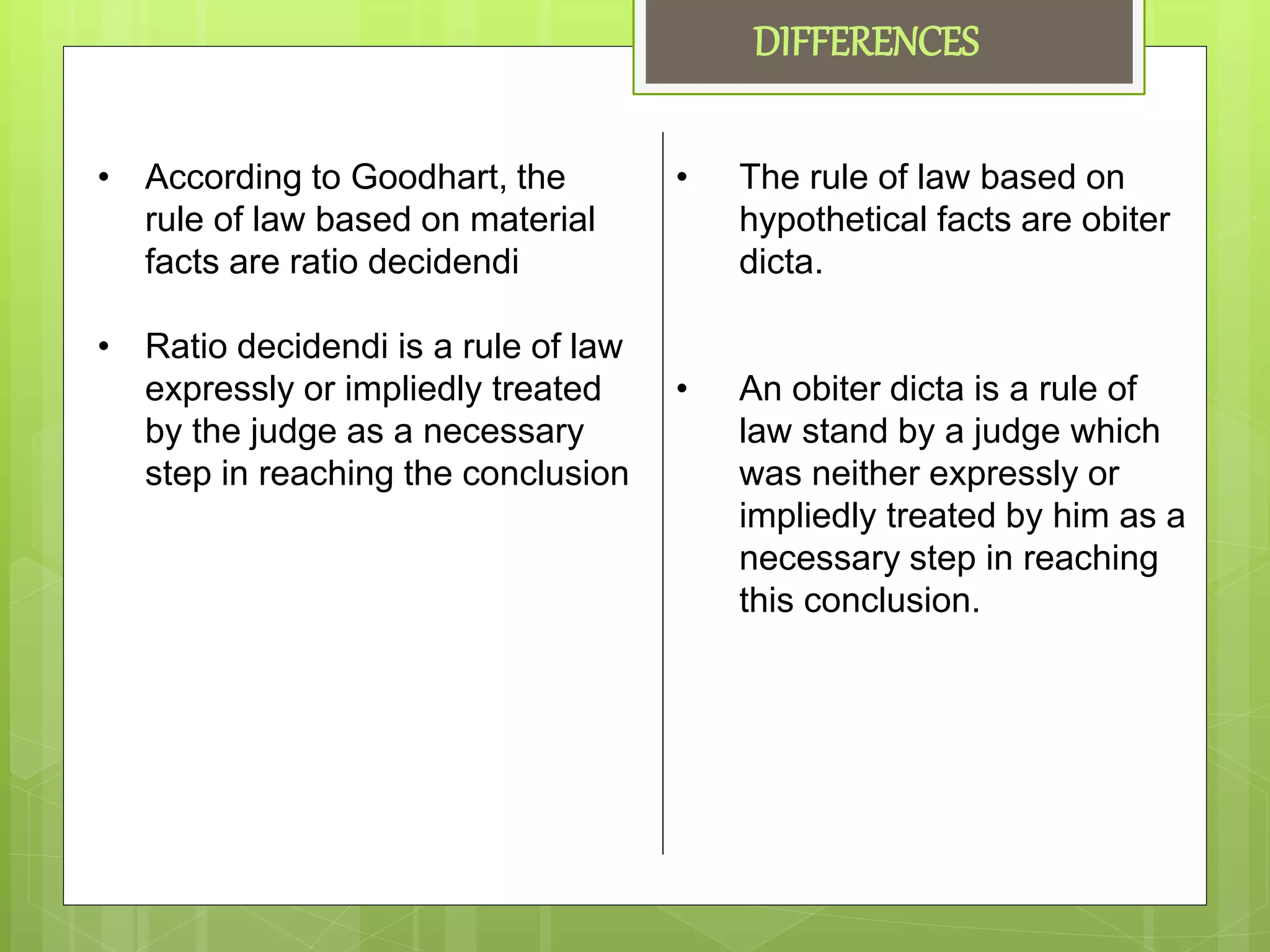 Ratio and obiter dictum | PPTX