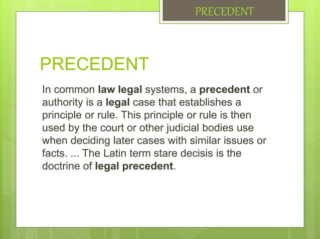 Ratio and obiter dictum | PPTX | Law