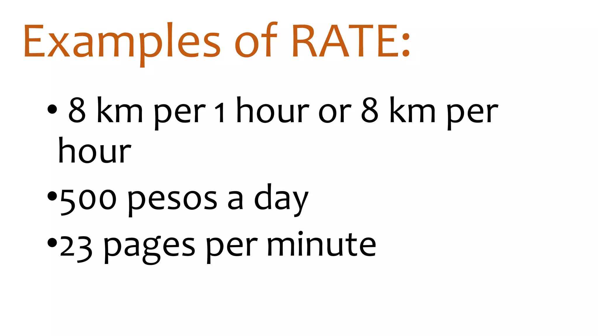 Ratio and rate | PPTX