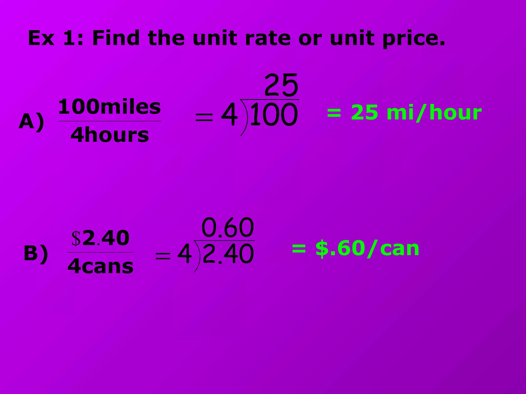 Ratios and Unit Rates | PPT