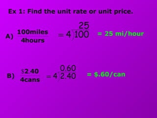 Ratios and Unit Rates | PPT
