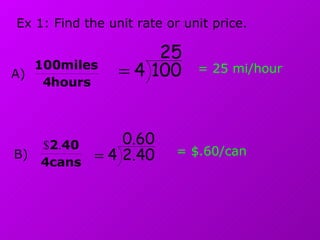 Ratio and unit rates | PPT