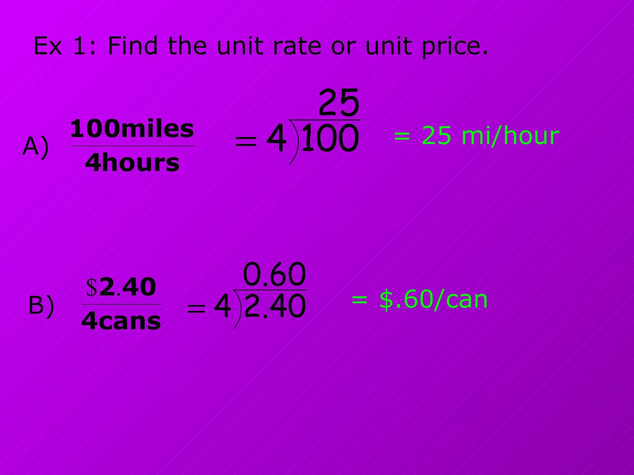 Ratio and Unit Rates | PPT