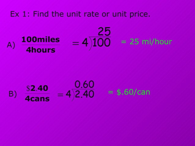 Ratio and Unit Rates | PPT
