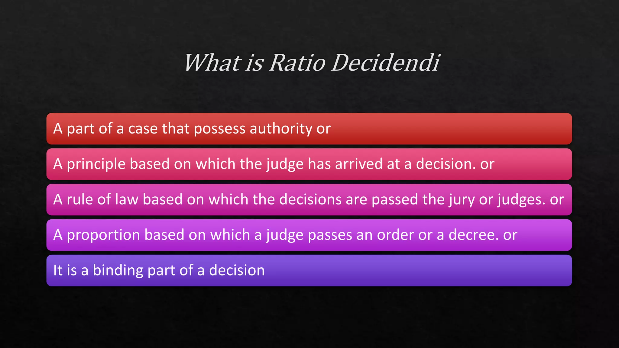 Ratio decidendi and obiter dictum | PPTX