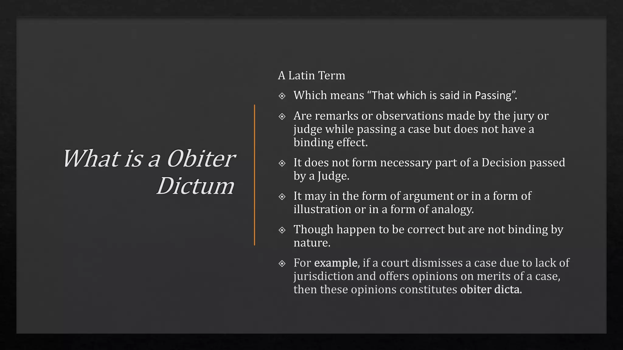 Ratio decidendi and obiter dictum | PPTX