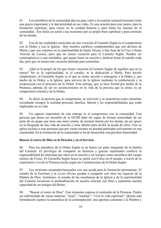 Ratio Instituciones De La Orden Seglar De Los Carmelitas Descalzos | PDF