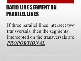 Ratio line segment on parallel lines | PPTX