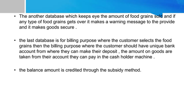 Computerised of Fair price Shop Management System . | PPT