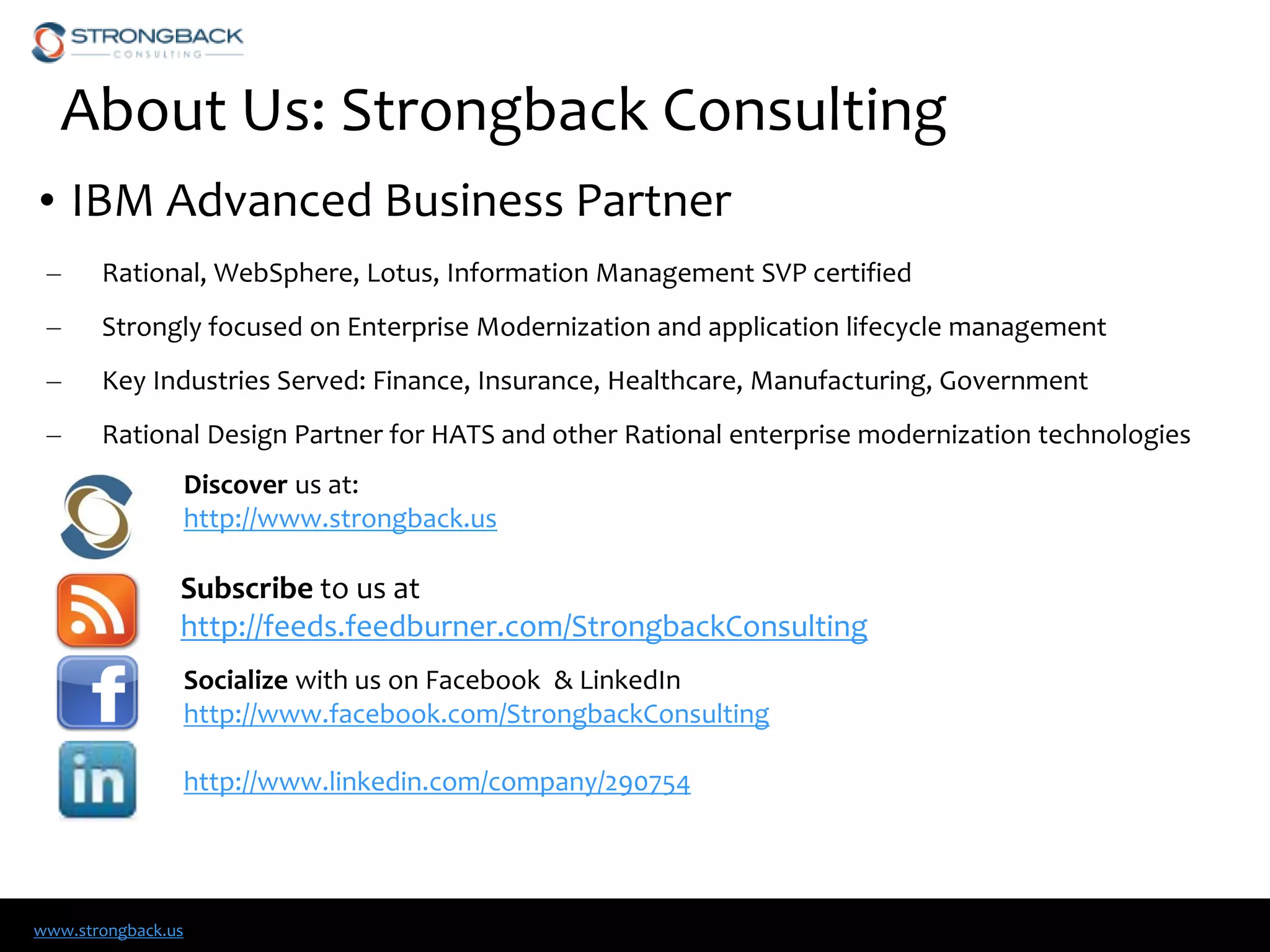 Software Archaeology and Code Refactoring with Rational Developer for ...