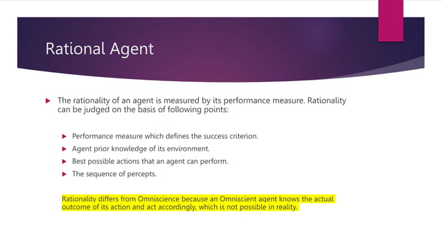 Rational Agent.pptx | Artificial Intelligence | Technology & Computing