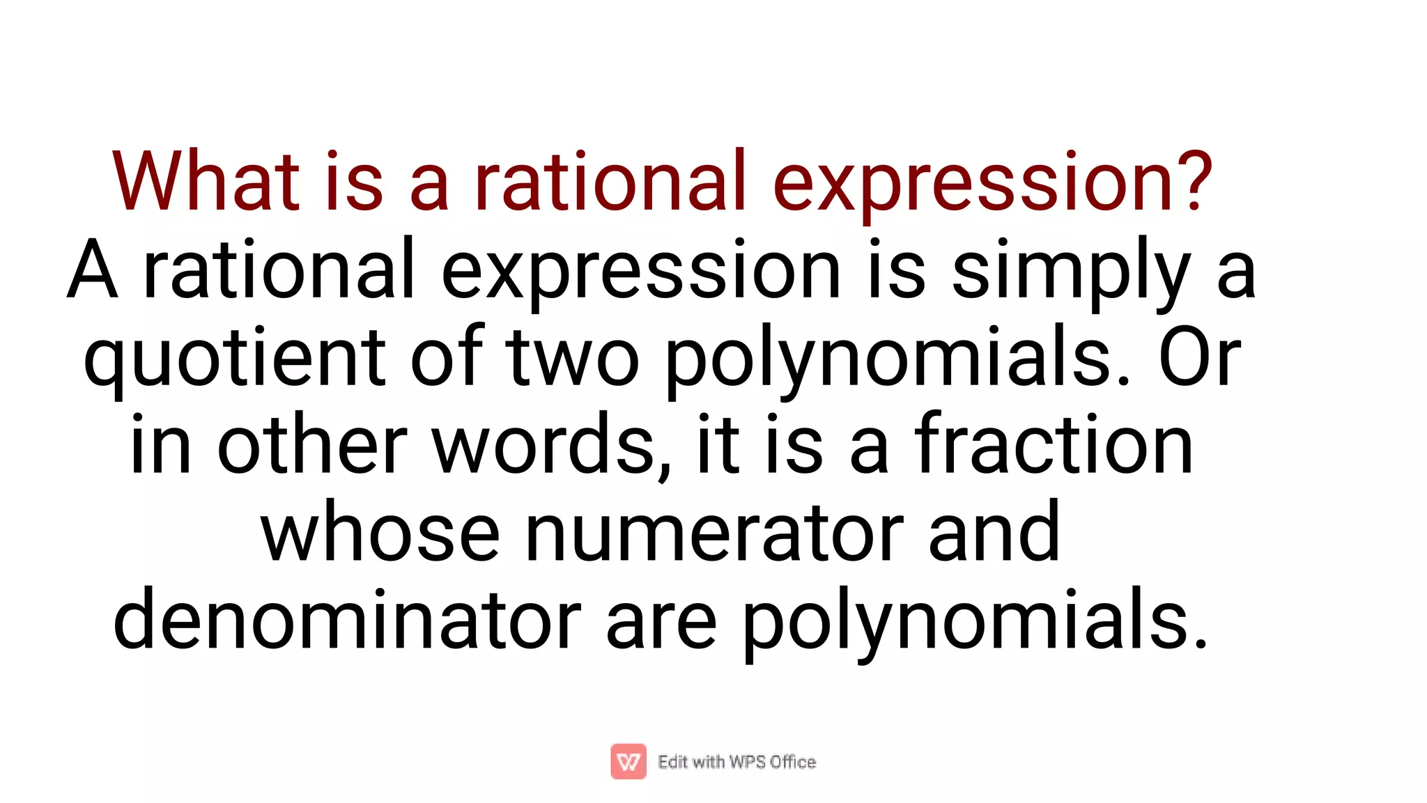 Rational algebraic expression (computer science) | PPT