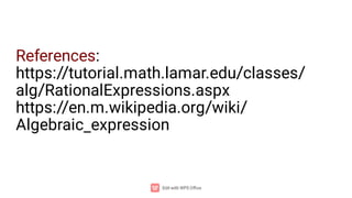 Rational algebraic expression (computer science) | PPT