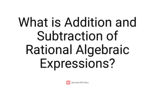 Rational algebraic expression (computer science) | PPT
