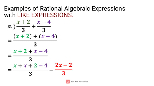 Rational algebraic expression (computer science) | PPT