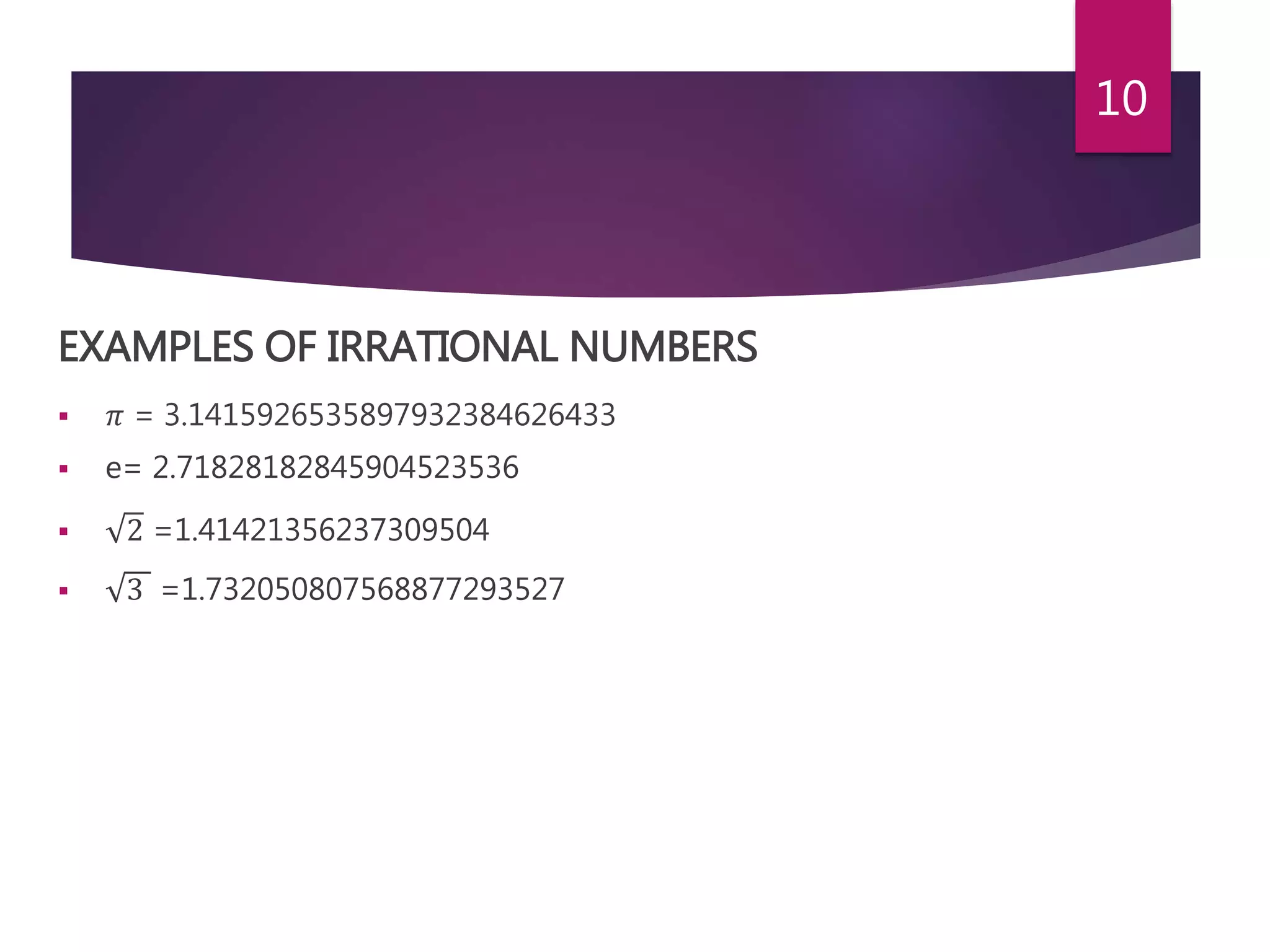 Rational and irrational numbers | PPTX