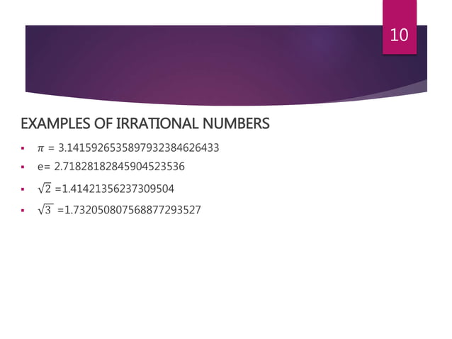 Rational and irrational numbers | PPTX