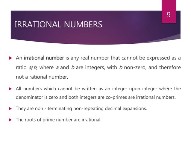 Rational and irrational numbers | PPTX