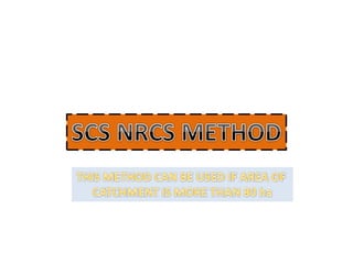 Rational and scs method for peak discharge | PPTX