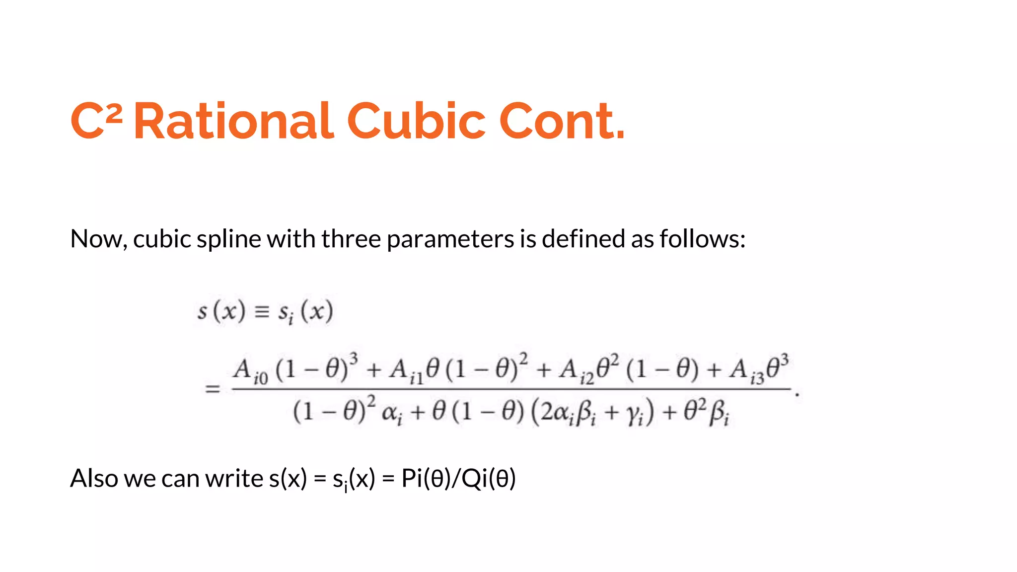 Shape Preserving Interpolation Using C2 Rational Cubic Spline Ppt