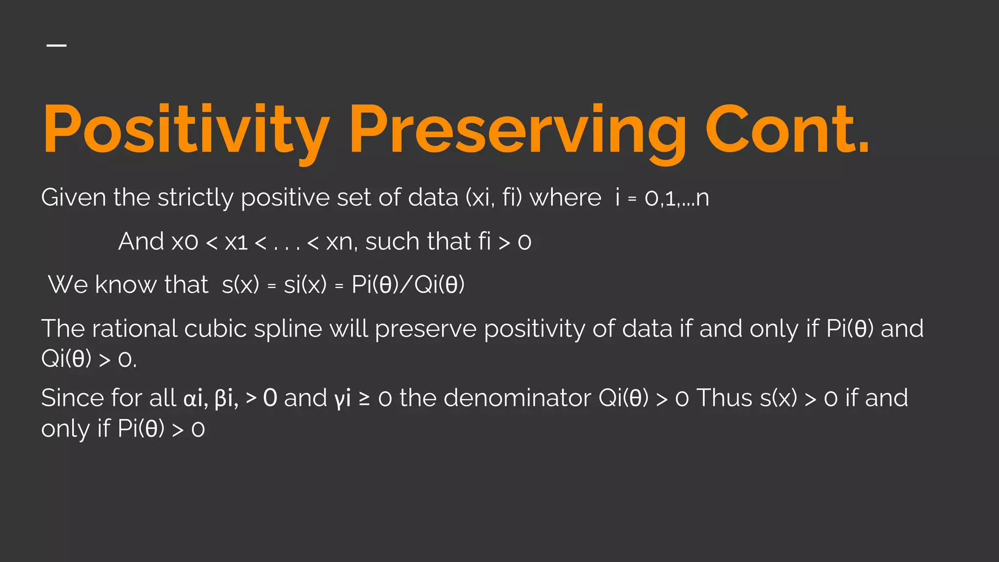 Shape Preserving Interpolation Using C2 Rational Cubic Spline | PPT | Free Download