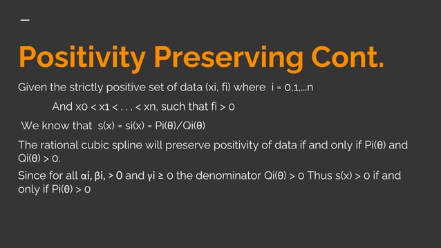 Shape Preserving Interpolation Using C2 Rational Cubic Spline Ppt