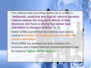Rational decision making and long term decisions | PPTX