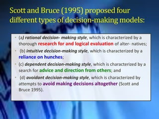 Types Of Decision Making Models