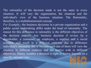 Rational decision making in mis | PPT