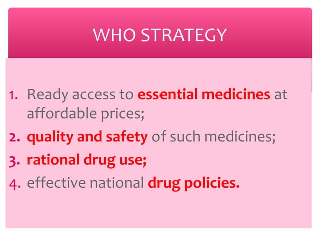 Rational drug prescribing to essential drugs | PPT | Pharmaceutical ...