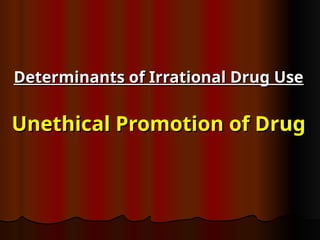 Rational drug therapy with irrational combinations | PPT