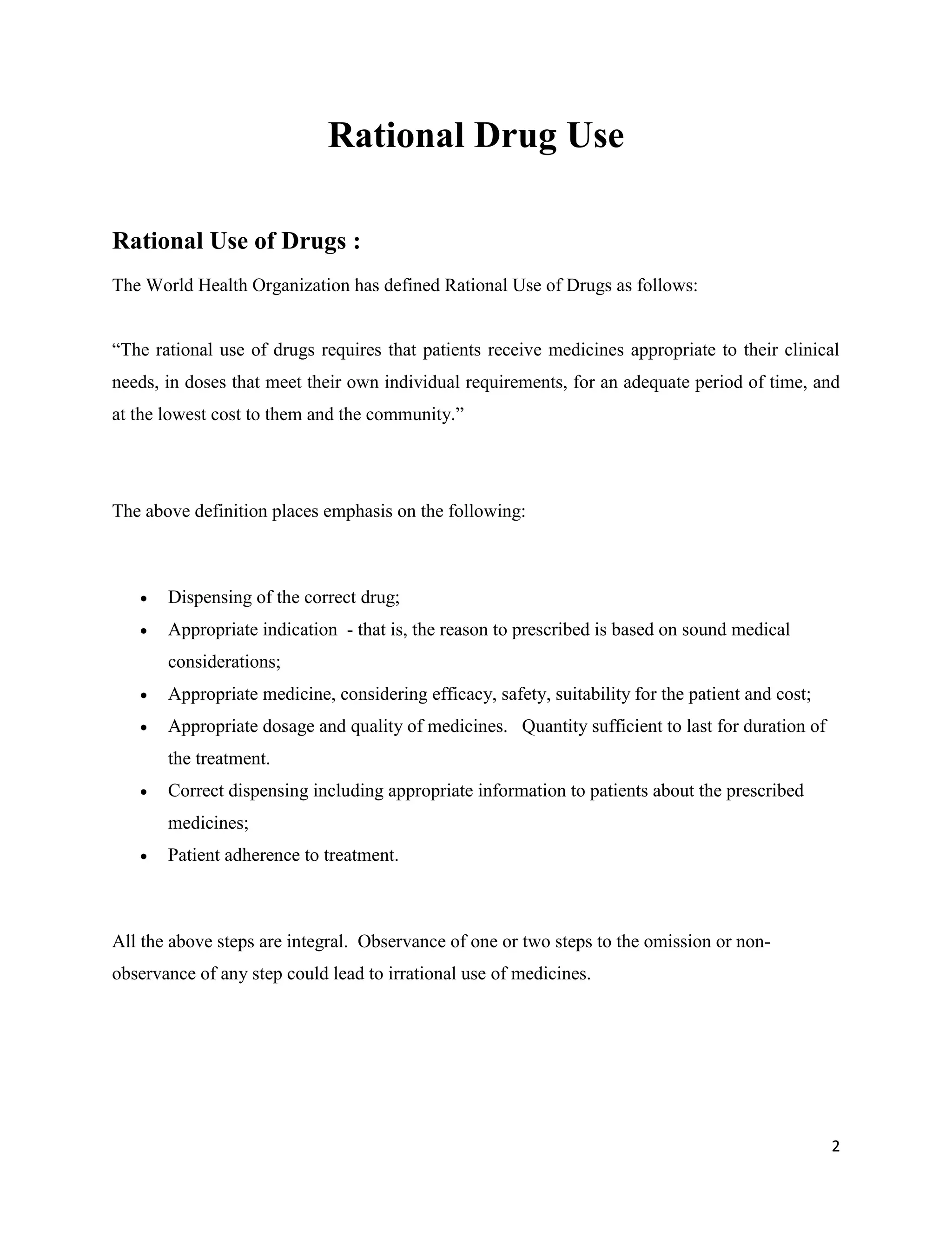 Rational drug use | PDF