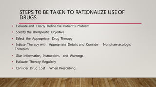 Rational drug use | PPTX | Pharmaceutical Drugs | Medical Health