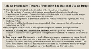 RATIONAL DRUG USE - RDU - Irrational Drug Use.pptx