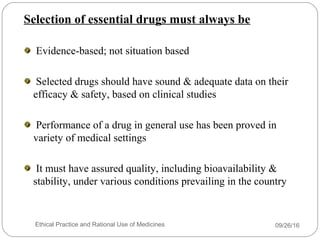 Rational drug use and essential drugs | PPT