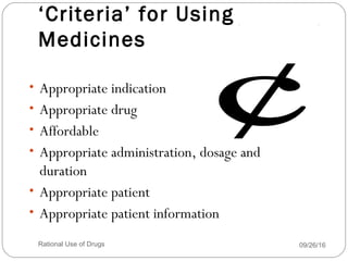 Rational drug use and essential drugs | PPT