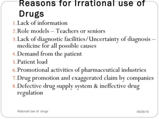Rational drug use and essential drugs | PPT