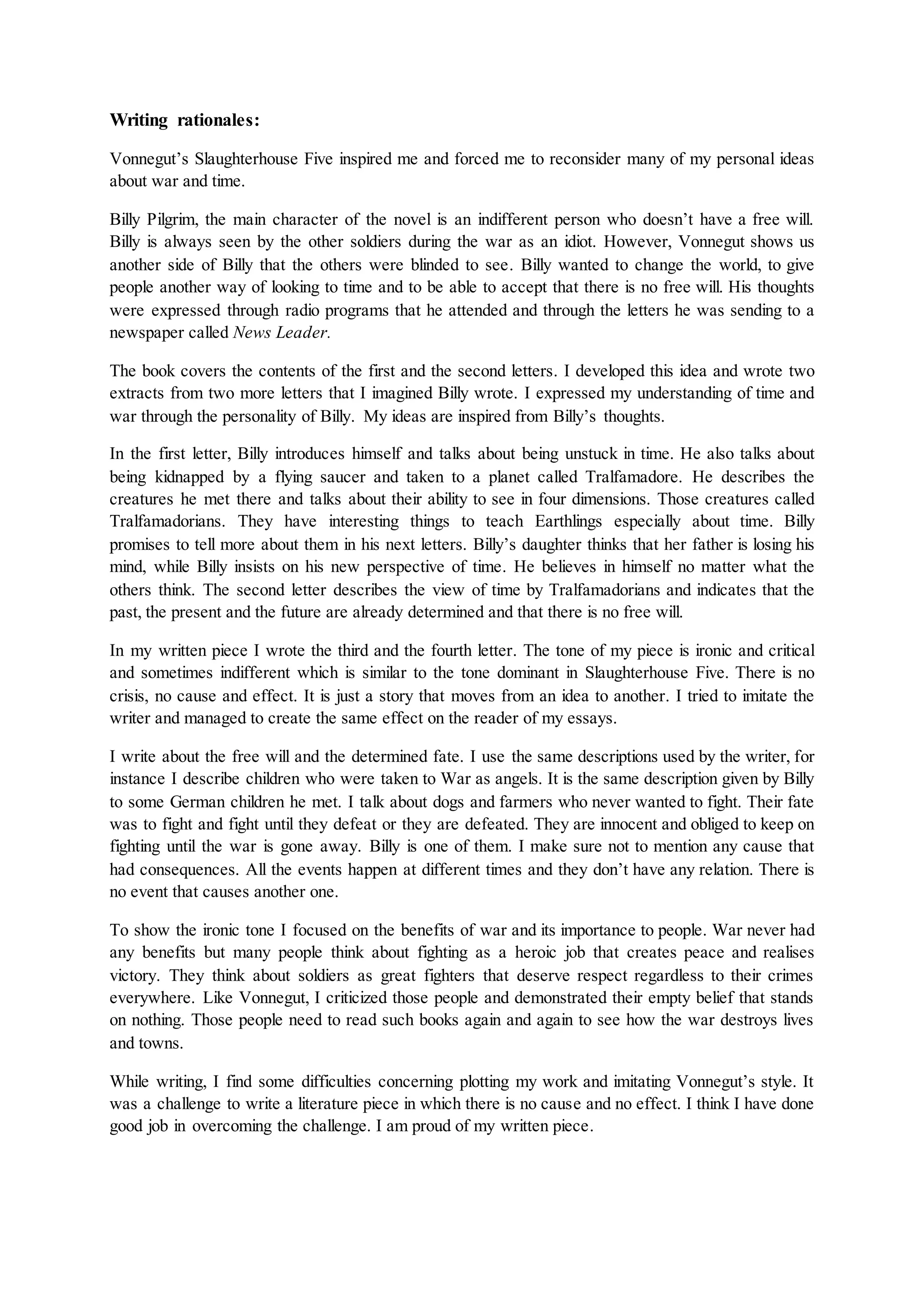 IB English SL A2 written task | DOCX | Books and Literature