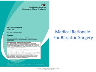 Rationale for Bariatric surgery: Medical & Financial Arguments | PPTX